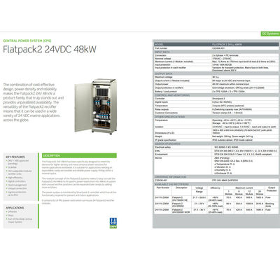 2U Flatpack2 Integrated 19" Marine / Offshore Rack Mount Dc Power Supply System