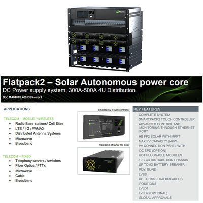 300/500A 4U Distribution Eltek Power Supply System Flatpack2 Solar ...