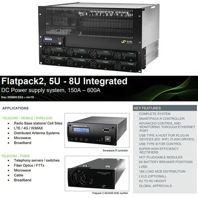 Flatpack2 Integrated Embedded Rack Mounted Rectifier 48v System 150A To ...