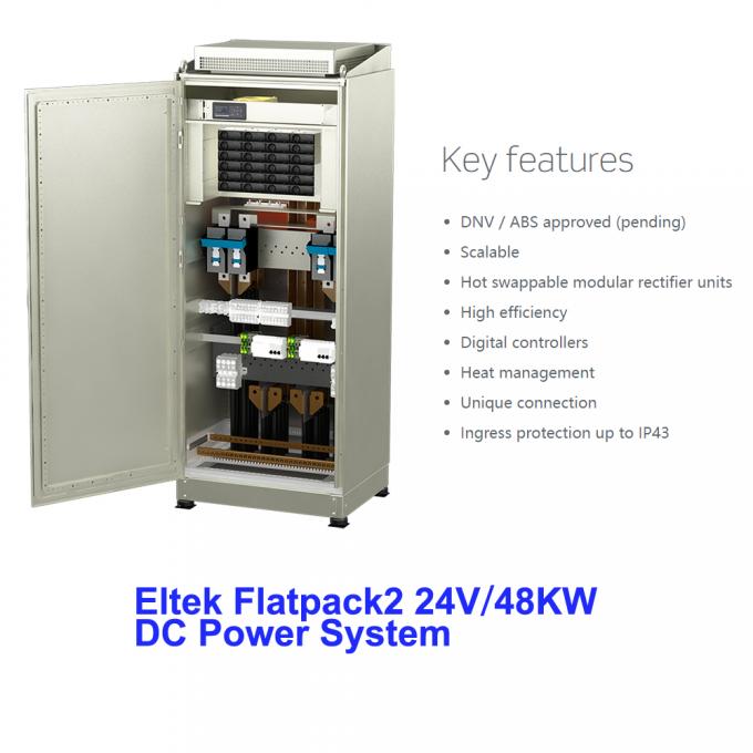 IP43 Eltek Flatpack2 DC Power Supply System Modular 24V 48kW Cabinet