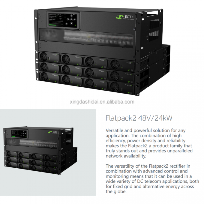 19inch 4U Telecom Hybrid System Eltek Flatpack2 48V/24KW With Integrated Rectifier