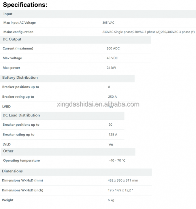 19inch 4U Telecom Hybrid System Eltek Flatpack2 48V/24KW With ...