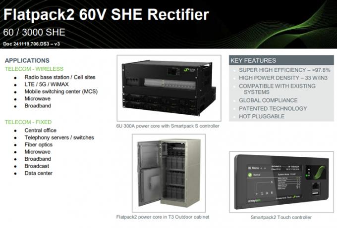 Eltek 60v Switching Power 3000w Electronic Power Telecom Eltek Flatpack2 60 3000 She Rectifier